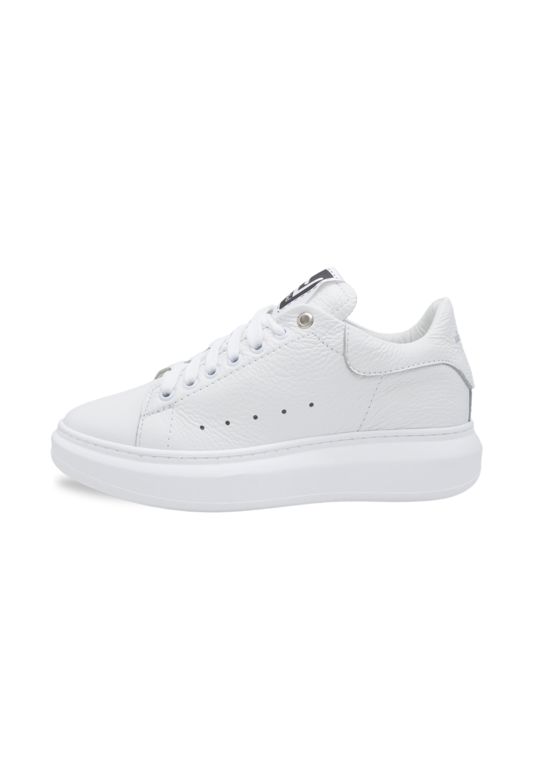 Sneakers Pelle Bottalata Bianco - D-MONTY – drudditalia