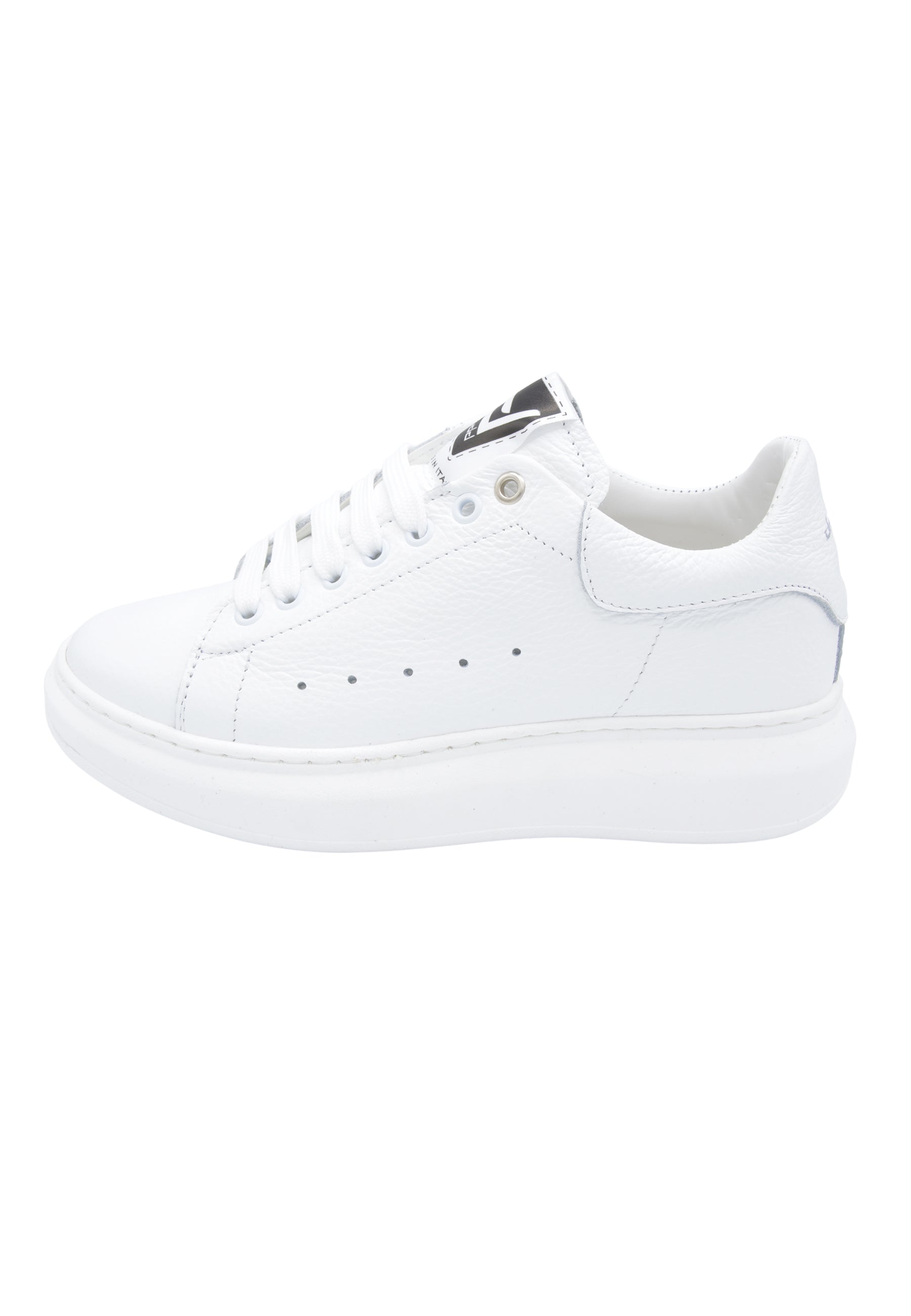 Sneakers Pelle Bottalata Bianco - D-MONTY – drudditalia